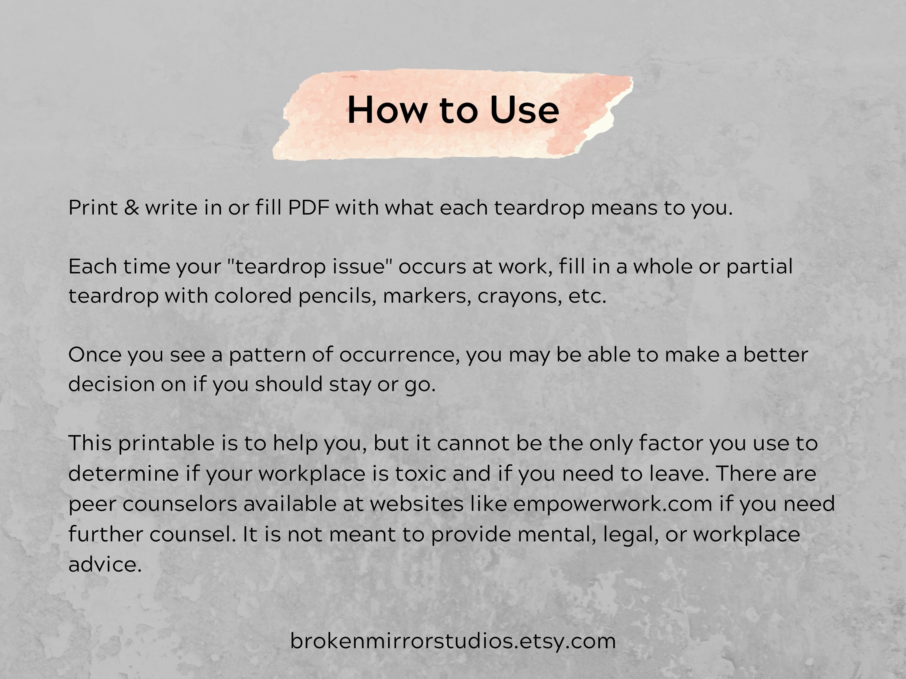 Toxic Workplace Tracking Printable | Mental Health Checklist | Job ...