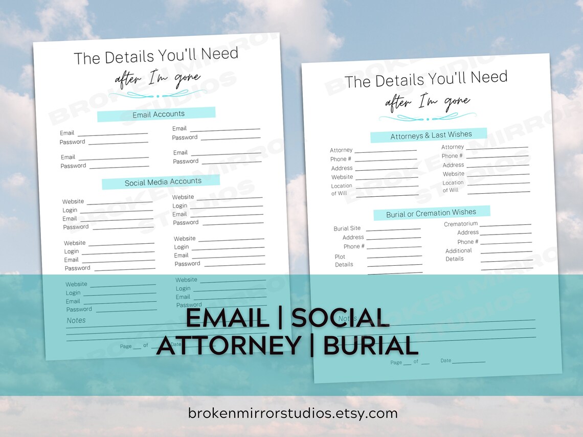 After Death Planner Family Prep Emergency Planner Living - Etsy