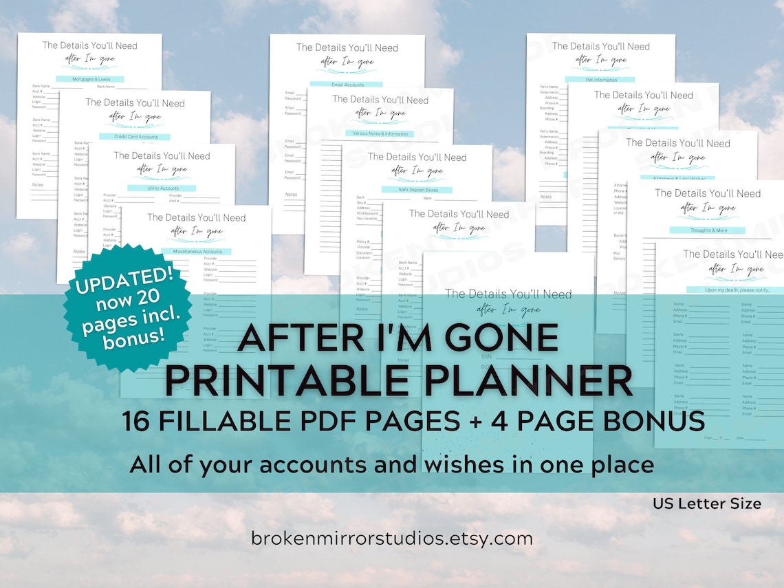 After Death Planner Family Prep Emergency Planner Living - Etsy