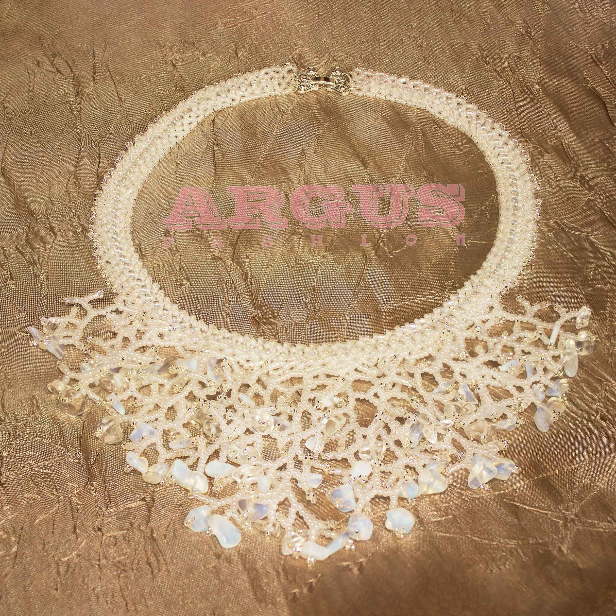 Waterfall Choker With Beaded Fringe Branches Opal Crystals - Etsy