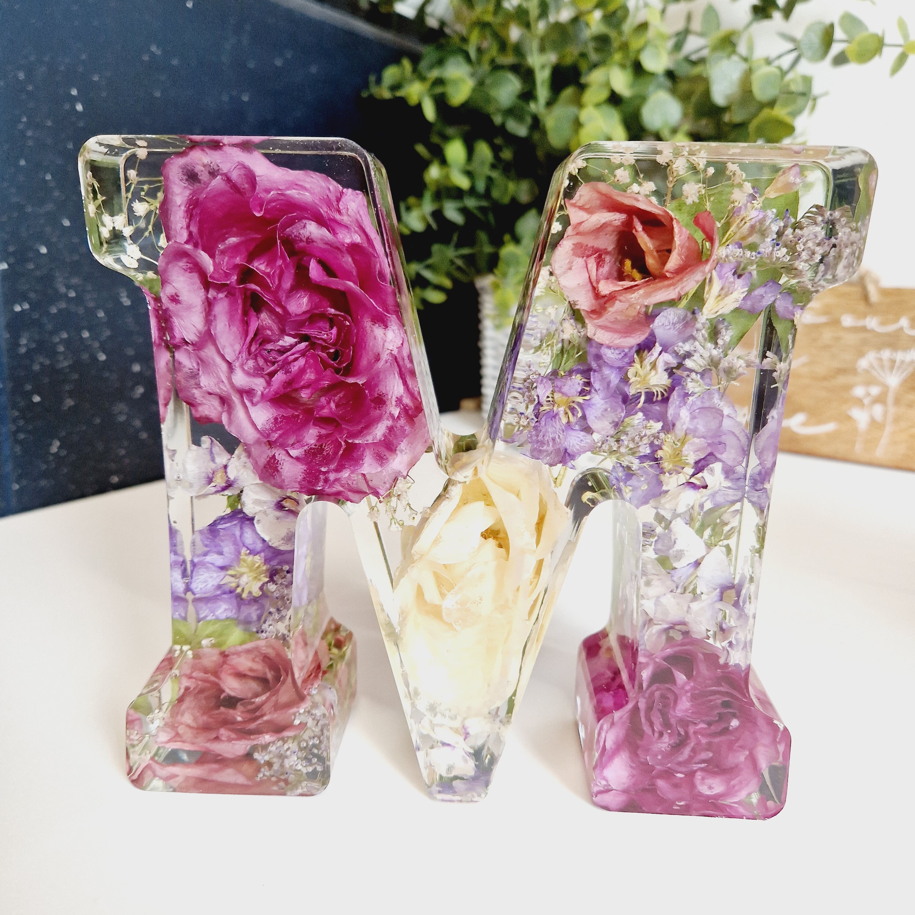 Large Resin Flower Letters. Custom Made, Wedding Keepsake, Funeral ...