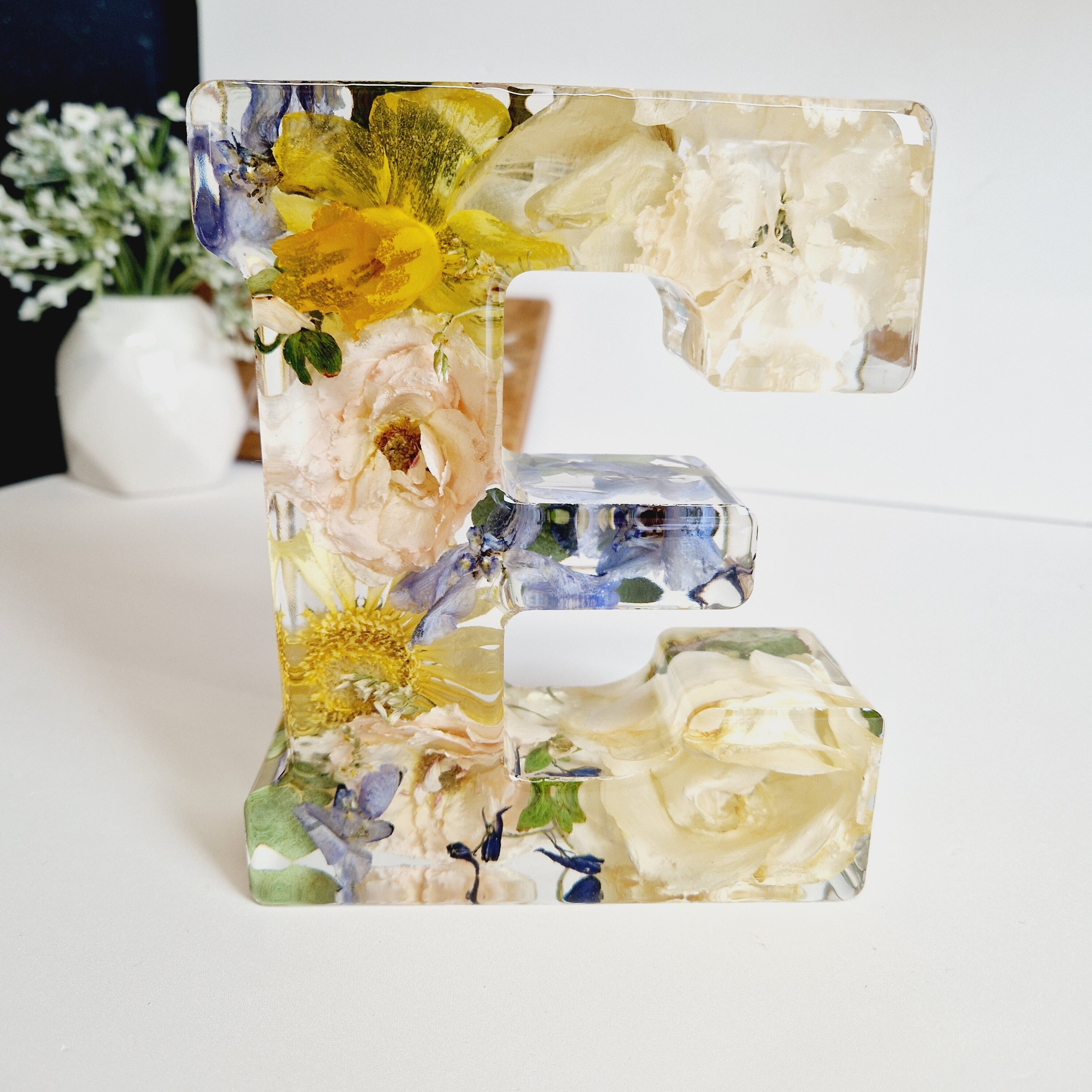 Large Resin Flower Letters. Custom Made, Wedding Keepsake, Funeral ...