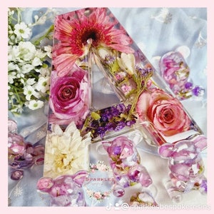 Large 16cm Resin Flower Letters. Custom Made, Wedding Keepsake, Funeral ...