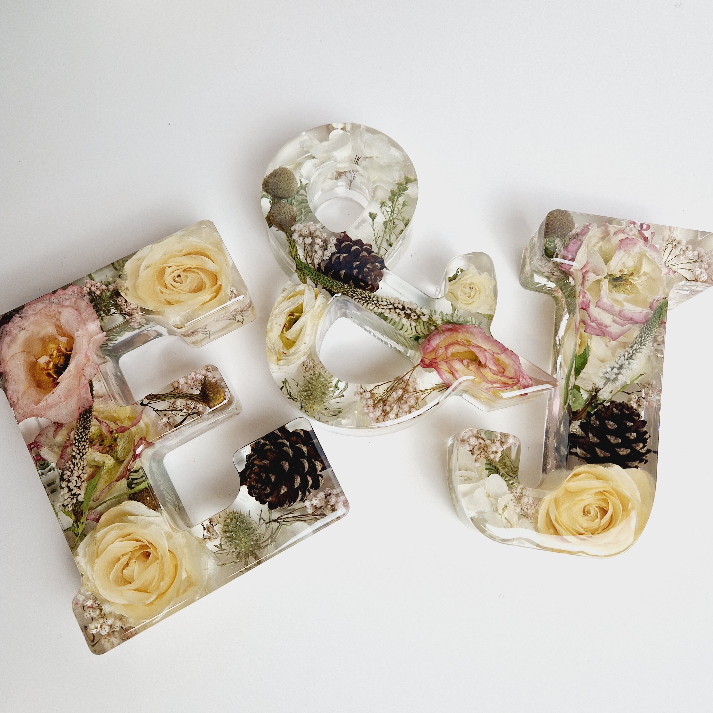 Large Resin Flower Letters. Custom Made, Wedding Keepsake, Funeral ...