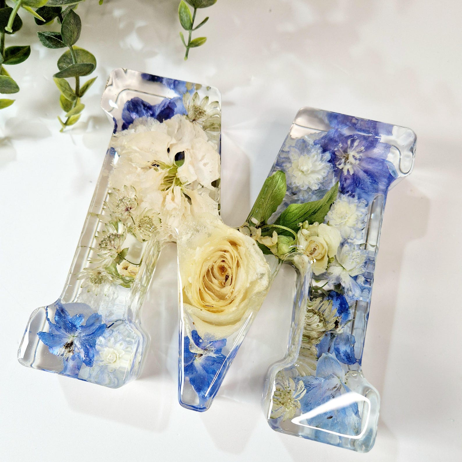 Large 16cm Resin Flower Letters. Custom Made, Wedding Keepsake, Funeral ...