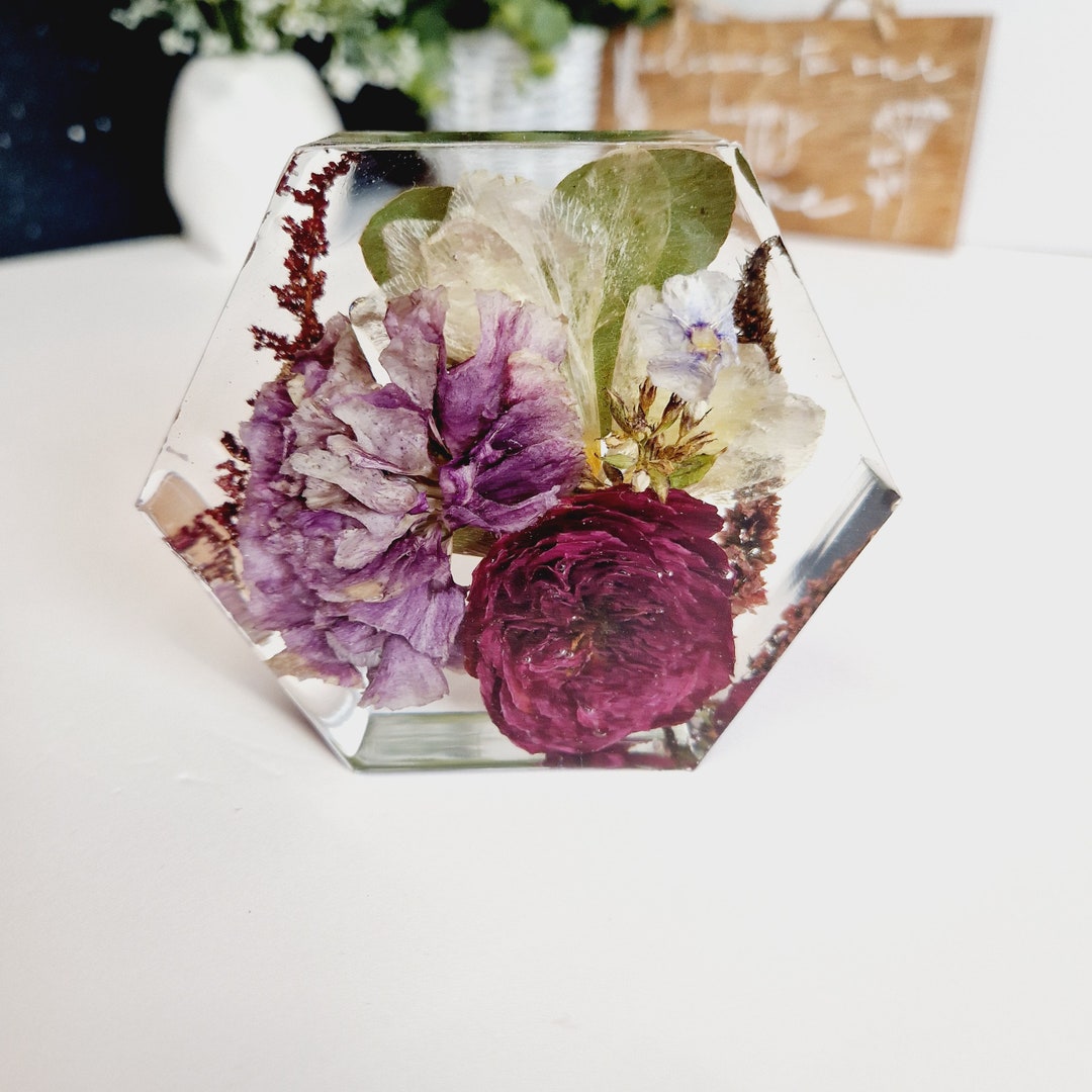 Hexagon Flower Display Freestanding Block, Wedding Flower Preservation ...
