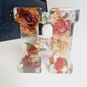 Large Resin Flower Letters. Custom Made, Wedding Keepsake, Funeral ...