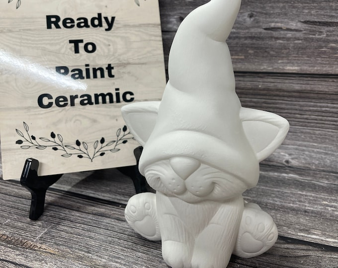 Ready to Paint Ceramic Mayco Cat Gnome 8"tall - Etsy