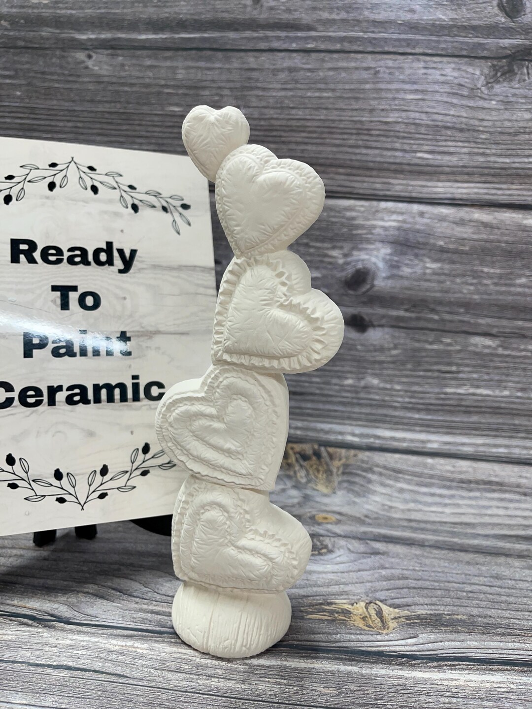 Ready to Paint Ceramic Stack of Hearts 9" - Etsy