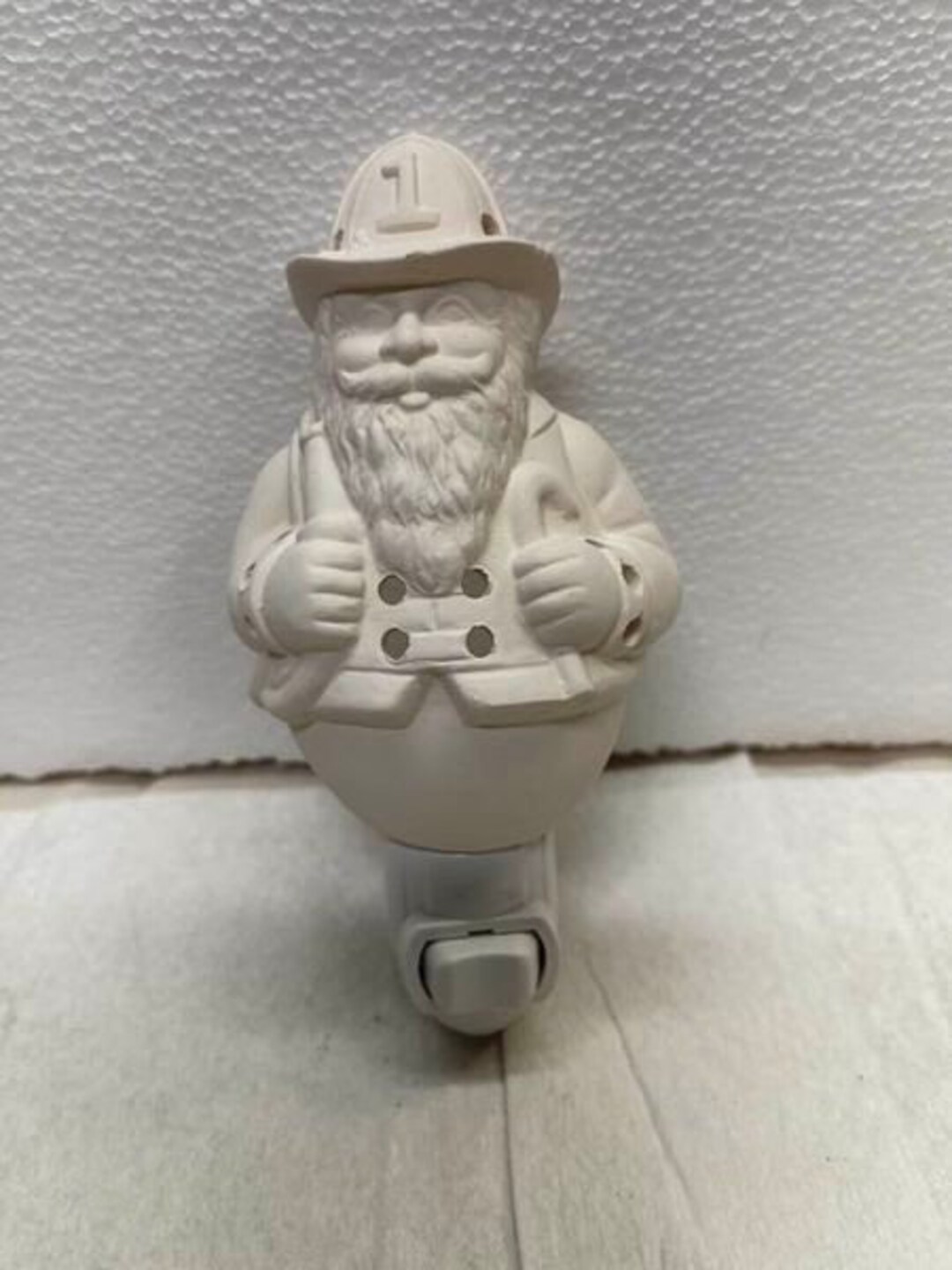 Ready to Paint Ceramic Fireman Santa Night Light - Etsy