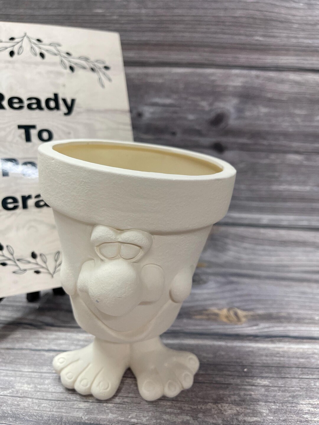 Ready to Paint Small Face Planter TL Design 5.5" Tall 3.25" Diameter ...