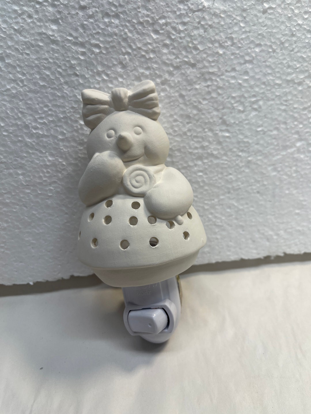 Ready to Paint Ceramic Snowgirl Night Light Nitelite Kit. - Etsy