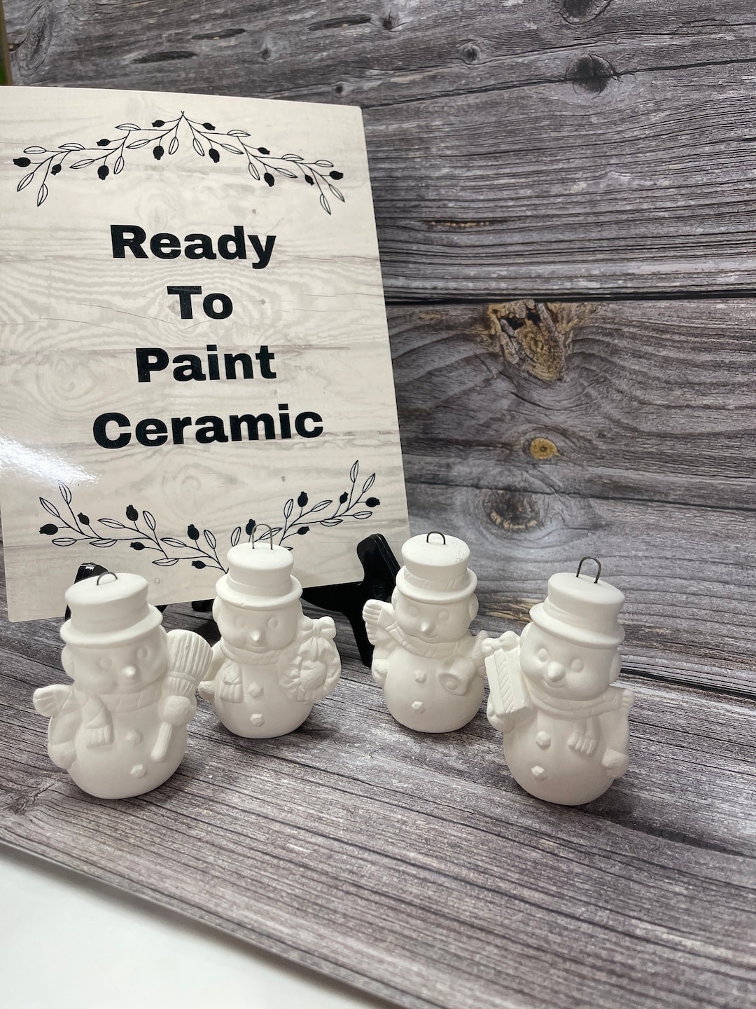 Ready to Paint Ceramic Set of 4 Snowman Ornaments 2 1/2" Tall - Etsy