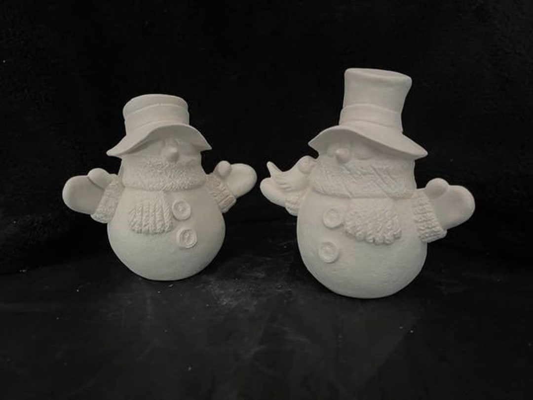 Ready to Paint Ceramic 2 Small Kimple Snowmen 31/2"-4" High - Etsy