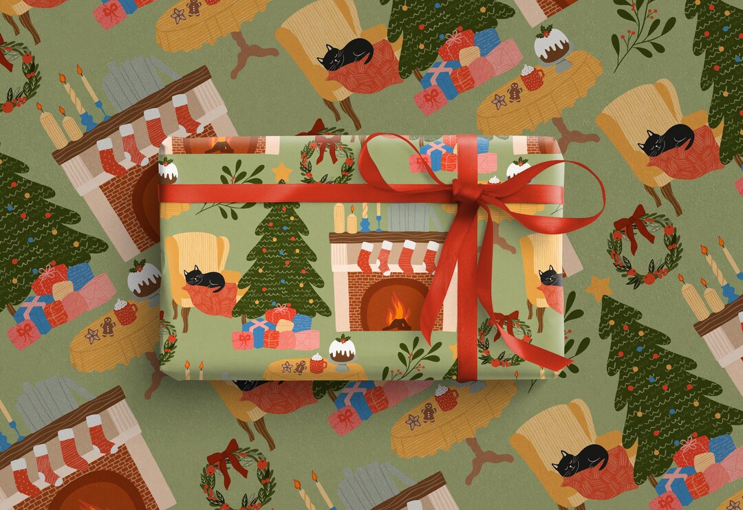 Cozy Christmas Wrapping Paper | Cottagecore Christmas | Quirky Gift ...