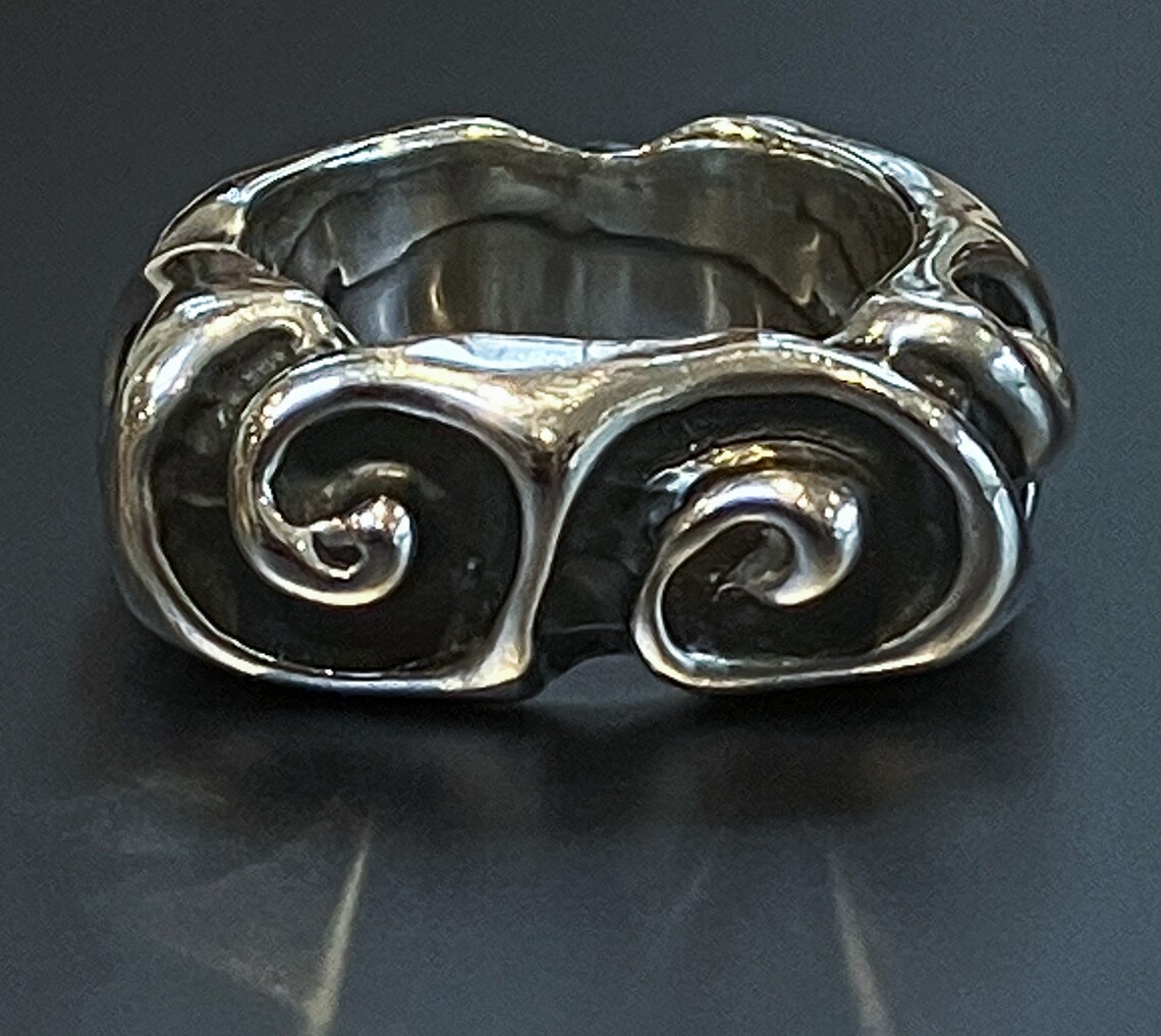 Where Two Waves Meet...solid Sterling Silver Ring... - Etsy