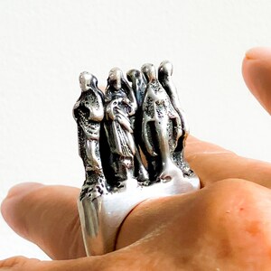 Ave Maria, Sacred Feminine Sterling Silver Ring - Etsy