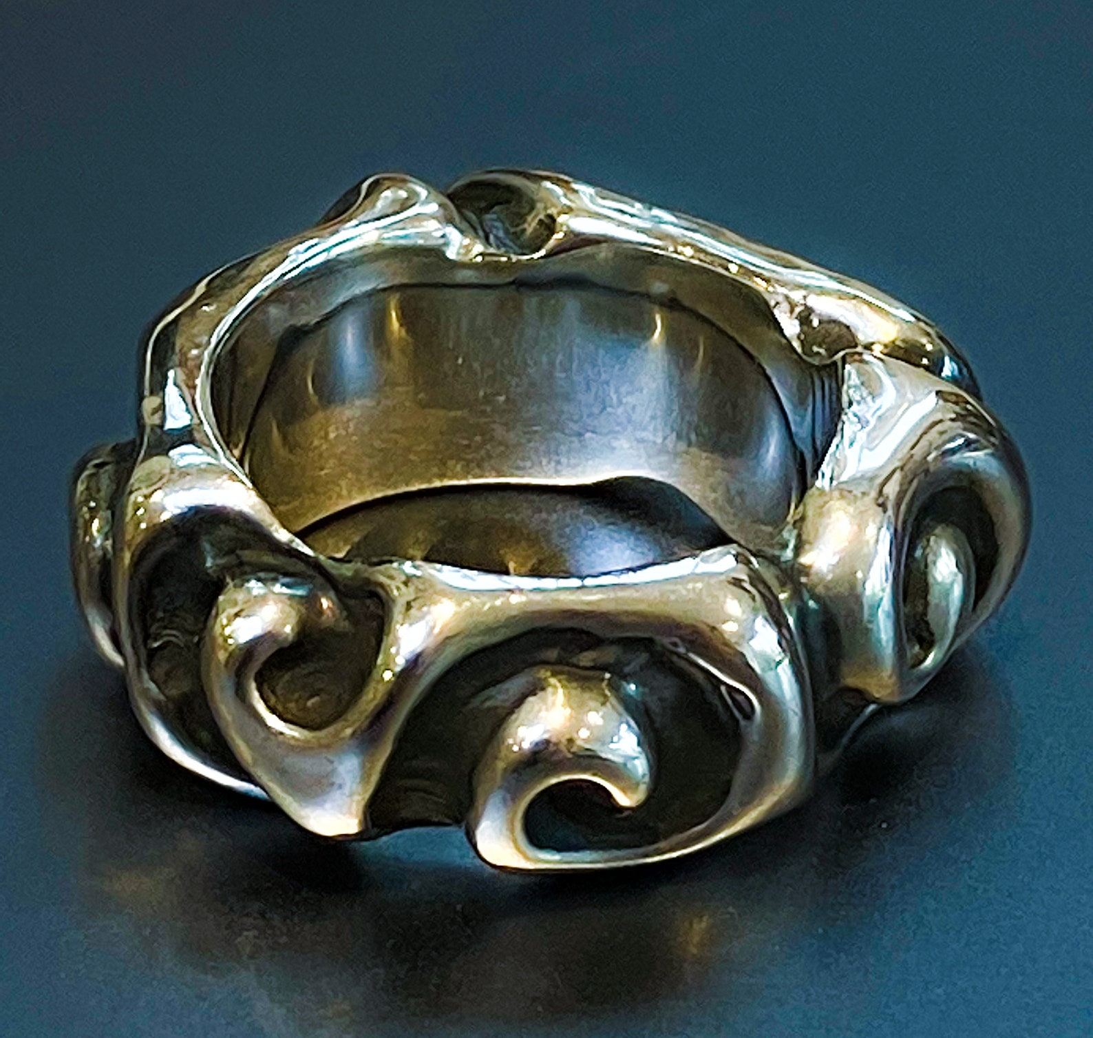Where Two Waves Meet...solid Sterling Silver Ring... - Etsy