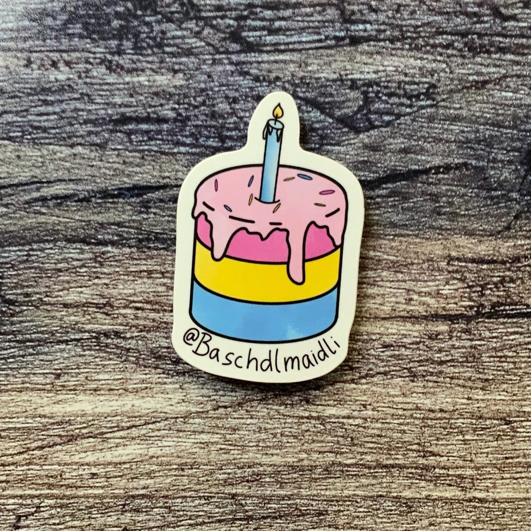 Pansexual Cake Pride Flag Sticker - Pride Flag Queer Pun BMDCS12 - Etsy