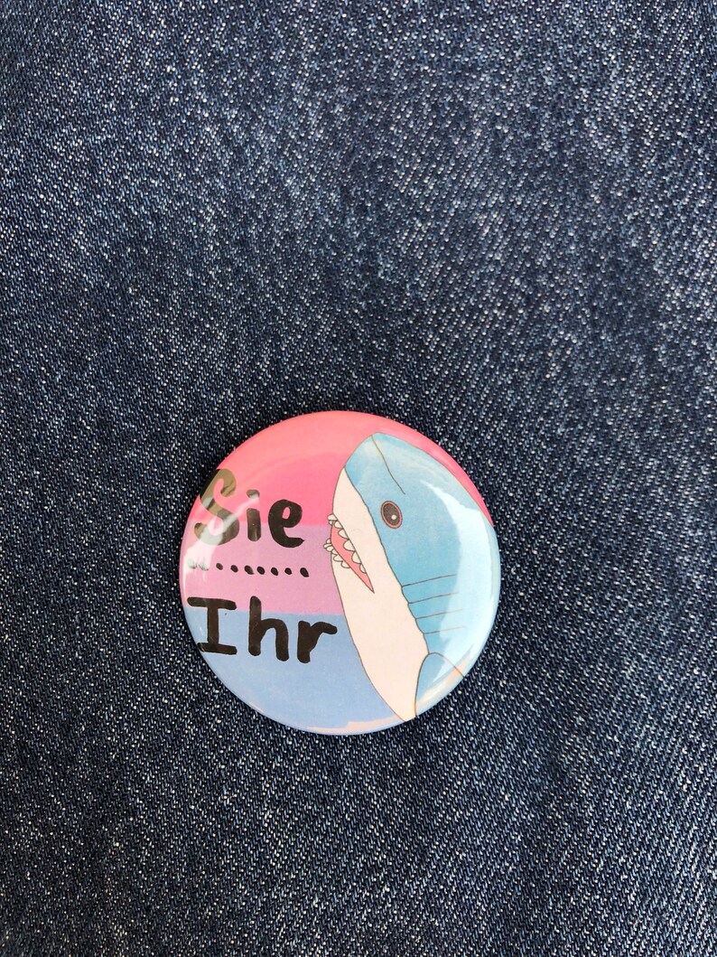Blåhaj Pride Flag Custom Pronoun Buttons 5 Cm With Safety Pin Bmbut1 ...