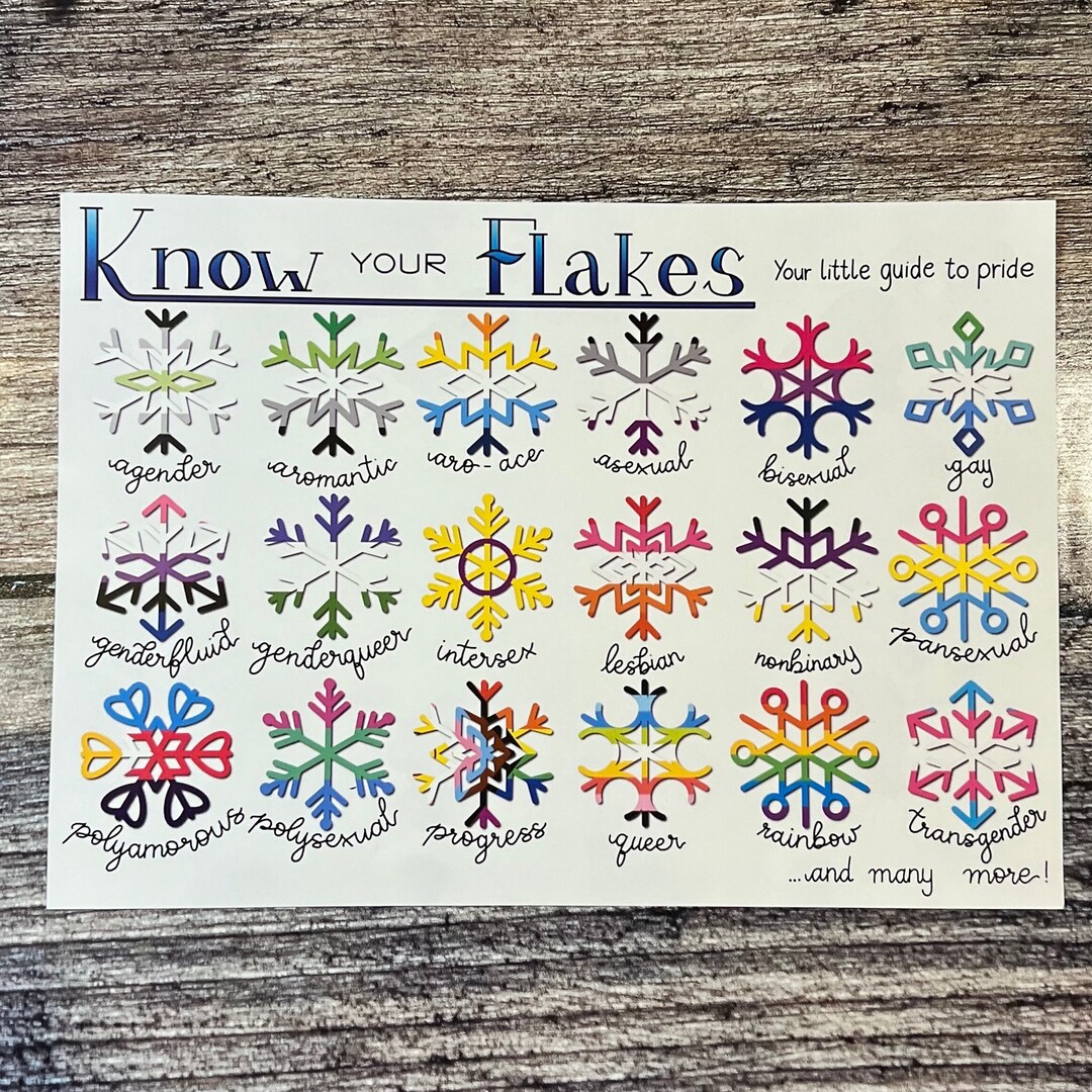 Pride Flag Guide Know Your Flakes A4 - LGBTQIA+ Queer Identities ...