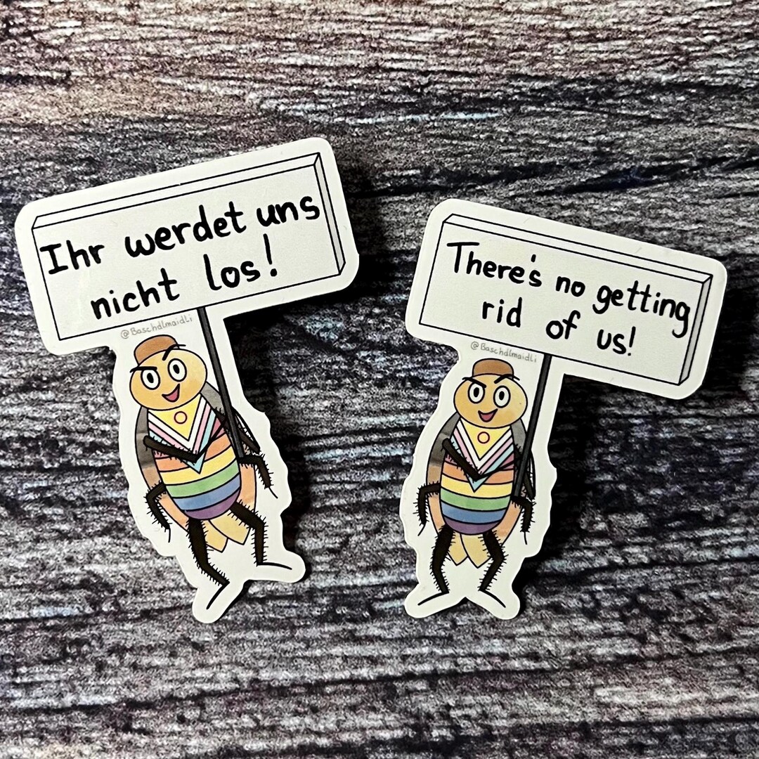 Progressive Pride Flag Cockroach Sticker • Protest Sign LGBTQIA+ ‘there ...