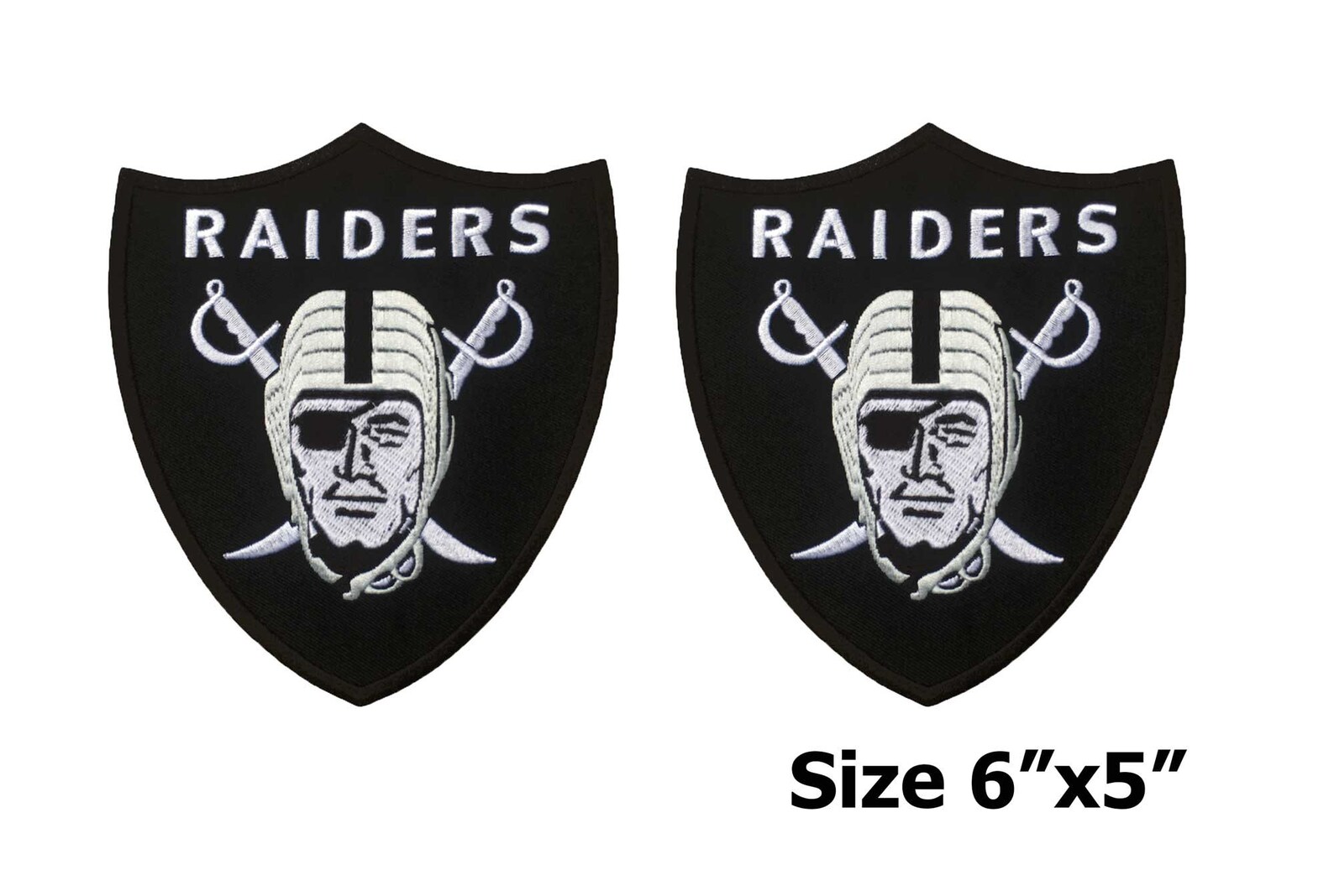 2 Pieces Raiders Big Size 6x5 Iron on Patch | Etsy