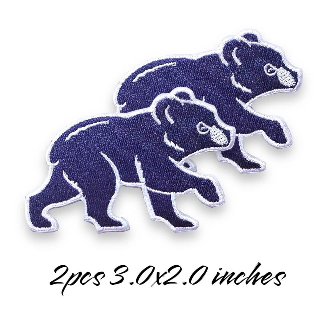 2PCS Cubs Bear Walking 3x2 Embroidered Patch Iron,sew on Clothes Free ...