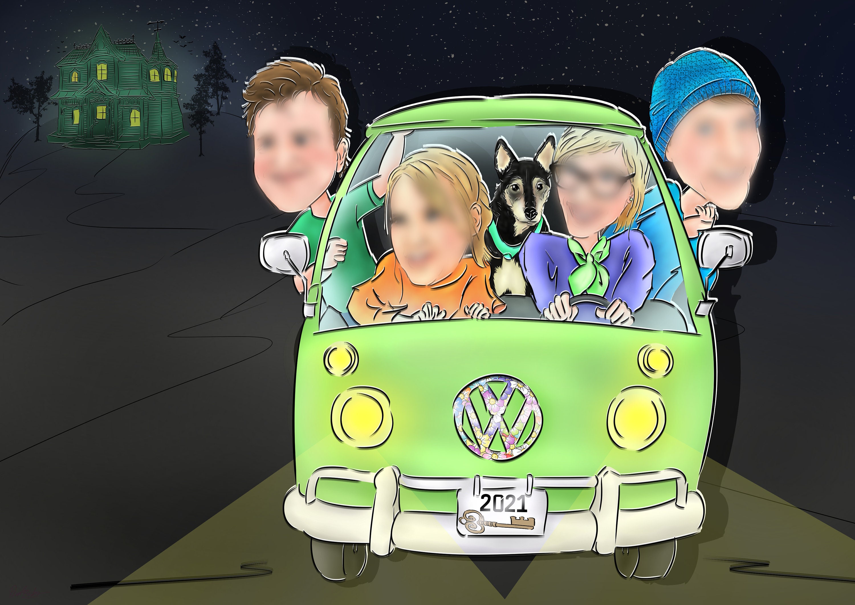 Cartoon, Portrait, Personalized, Custom, Comic, Illustration, Drawing ...