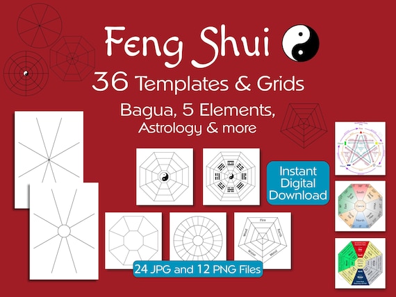 FENG SHUI Printables 36 Bagua Templates Grids & Charts 5 - Etsy