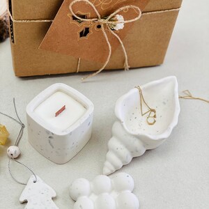 Cadeau Noël Coffret Jesmonite, Rangement Bijoux Terrazzo, Bougie ...