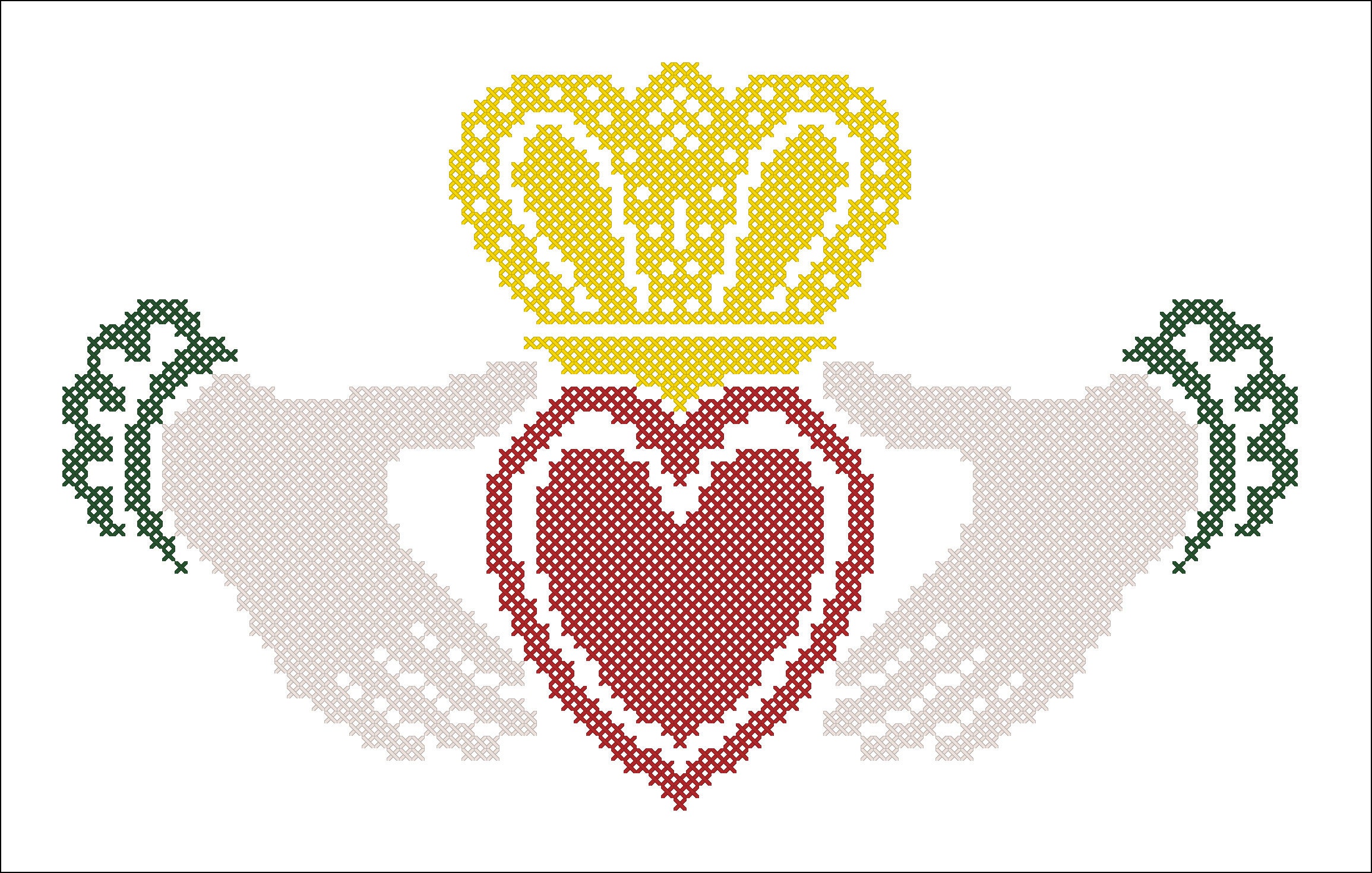 Irish cross stitch pattern CELTIC CLADDAGH embroidery | Etsy