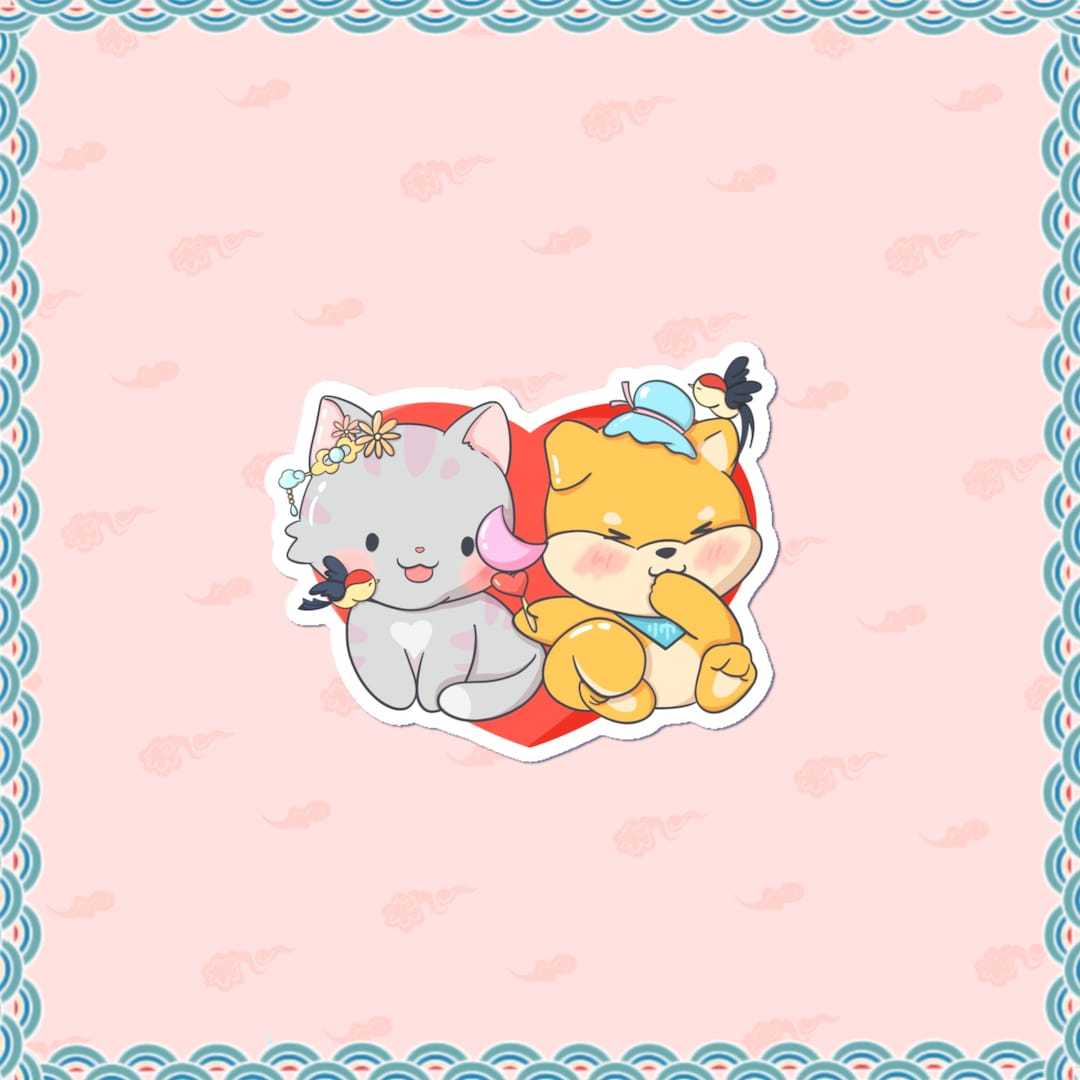Kawaii Vinyl Sticker - Sweet Love Die-cut Sticker - Chinese Valentine ...