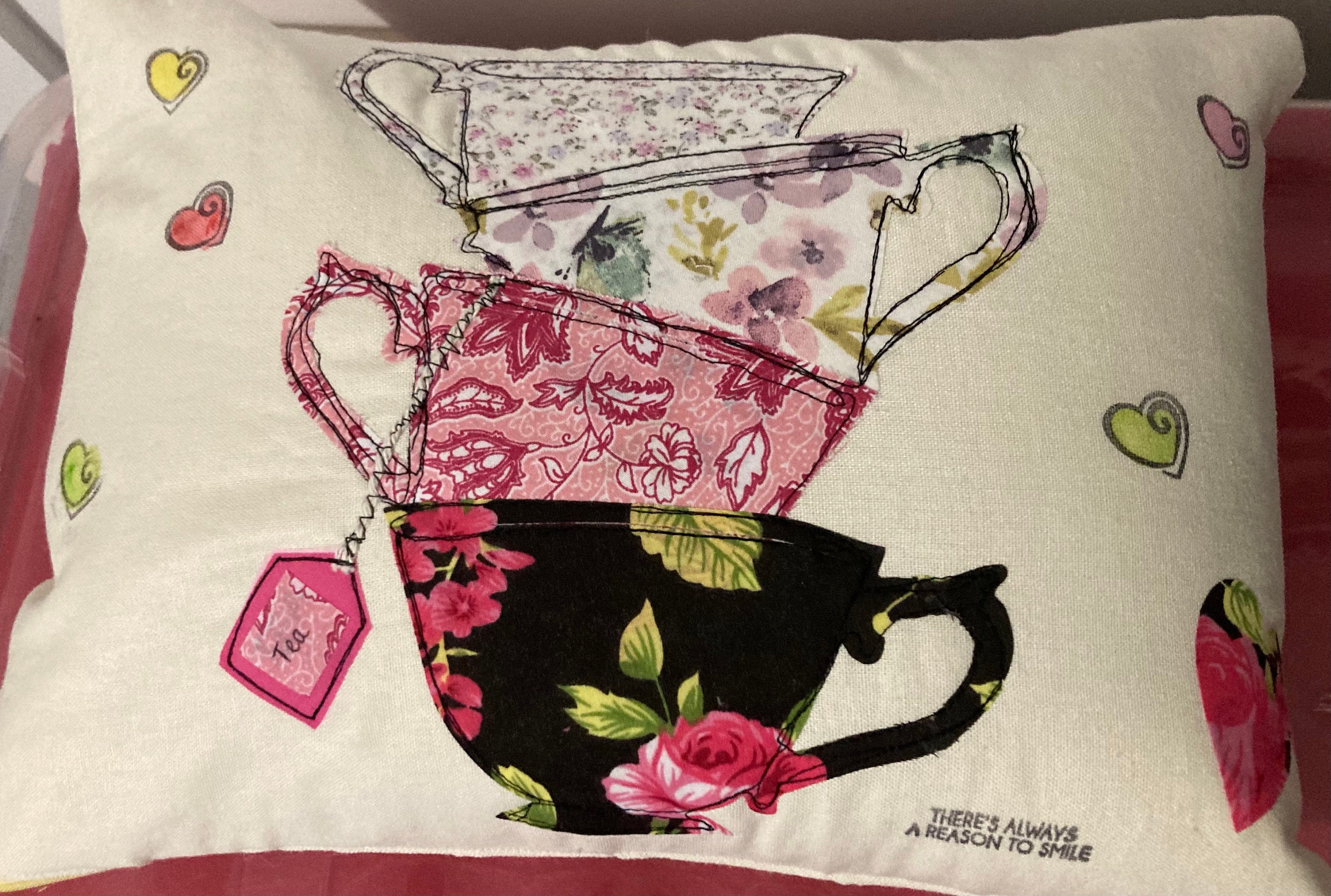 Appliquéd Cushions With Tea Cup Designs - Etsy