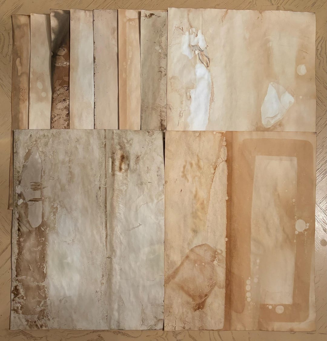 Extra Grungy Coffee and Tea Dyed Papers Pack, Junk Journal Stained ...