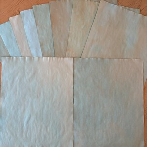 Tea Dyed Medium Blue Paper Pack Tea Stained Junk Journal Blue Paper ...