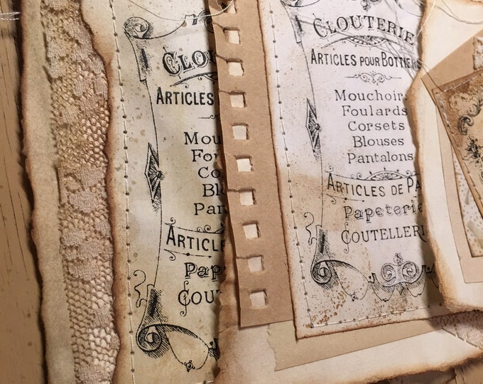 French Vintage Style Large Clusters Journal Embellishments Labels ...