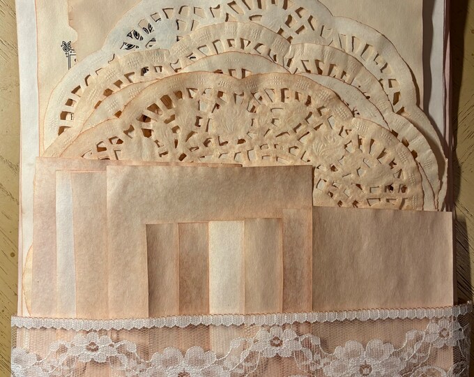 Avocado Dyed Paper Pack Plus for Junk Journals Avocado Dyed Doilies ...