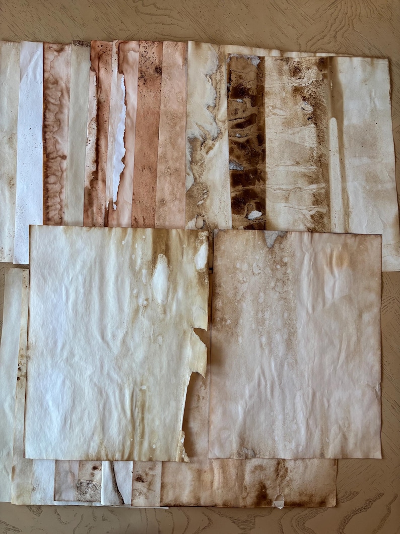 Coffee Dyed Paper Pack: Extra Grungy Rustic Vintage Style Journal ...