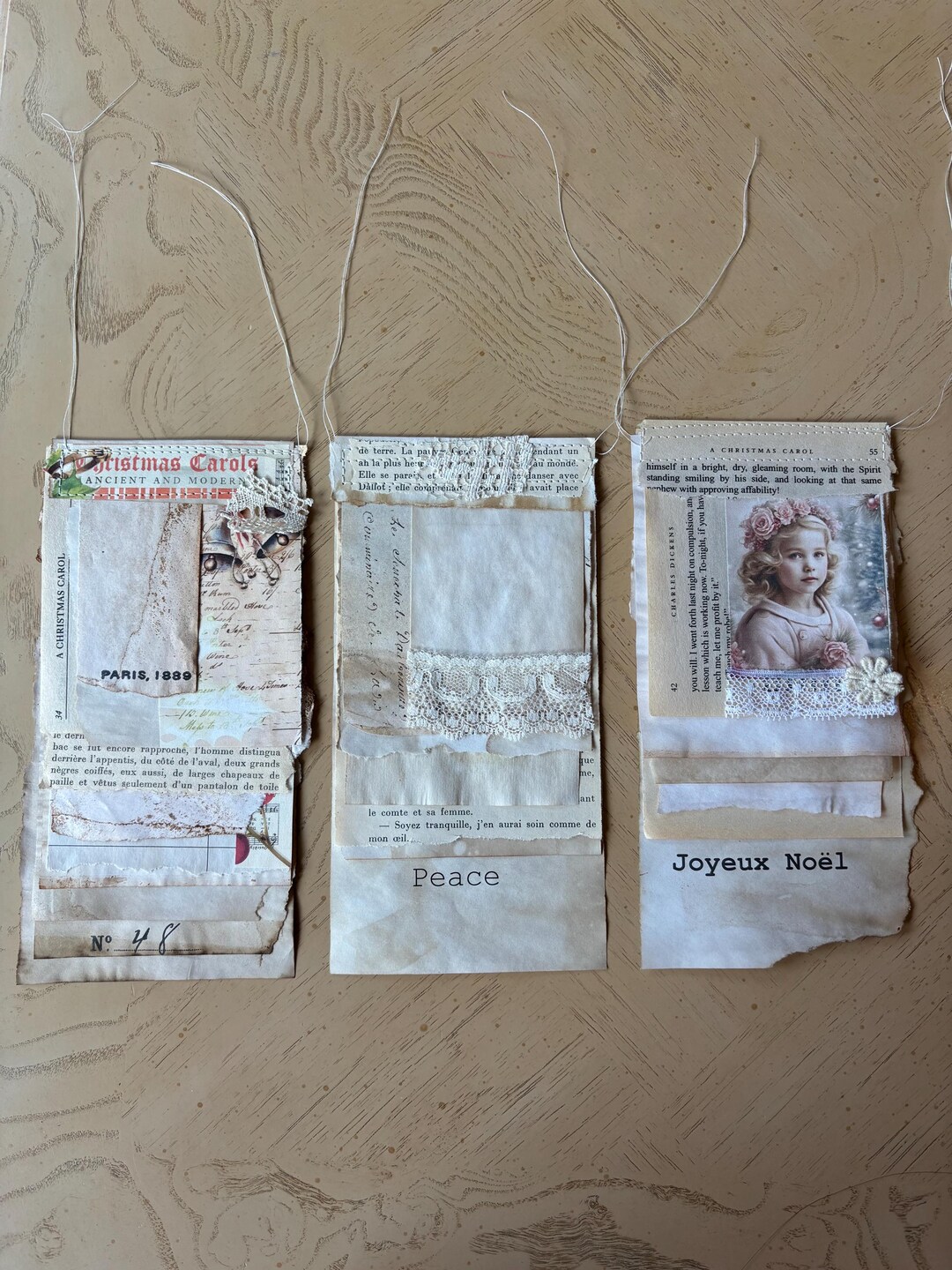 Scrappy Notepads For Junk Journals Christmas Ephemera Neutral Vintage