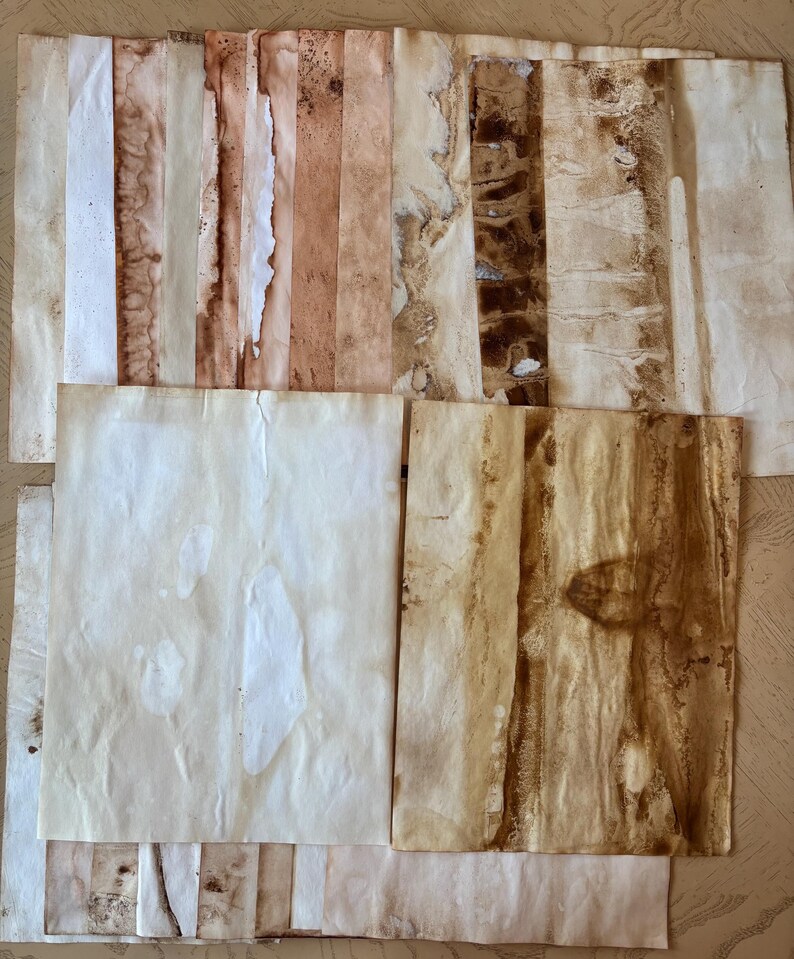 Coffee Dyed Paper Pack: Extra Grungy Rustic Vintage Style Journal ...