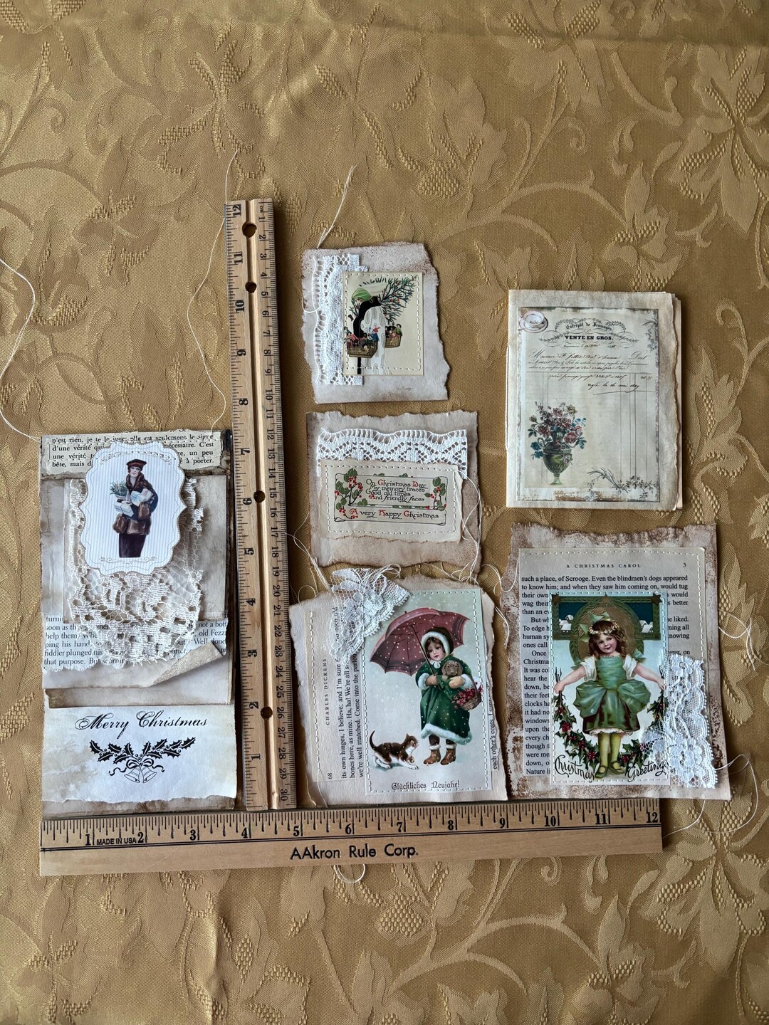Junk Journal Ephemera Vintage Style Christmas Scrappy Embellished ...