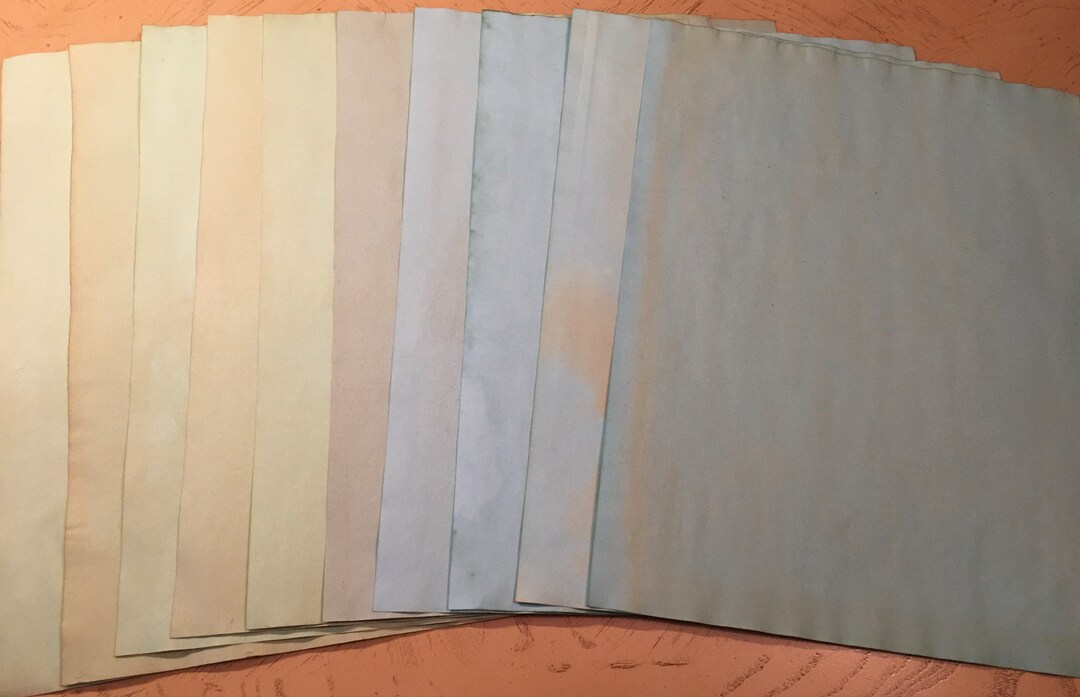 Tea Dyed Blue and Green Paper Pack Aged Paper for Junk - Etsy