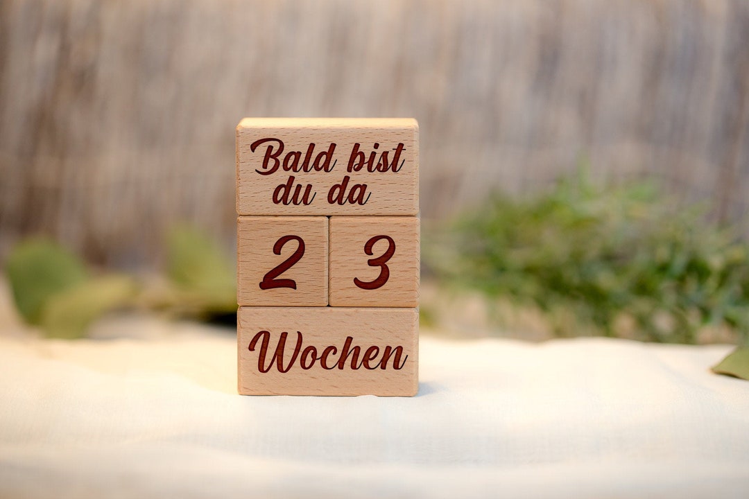 Pregnancy Milestones Cube Wood Wooden Cube Premium - Etsy