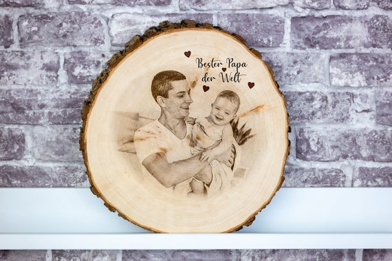 Fotogravur auf Baumscheibe Weihnachtsgeschenk Oma Opa Mama - Etsy.de