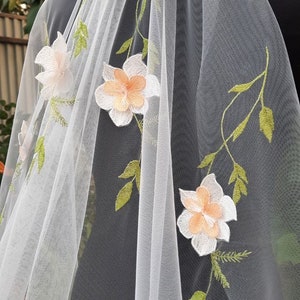 Flower Veil Wedding Veil Bridal Veil Veil 3d Flowers Veil Bride Veil ...