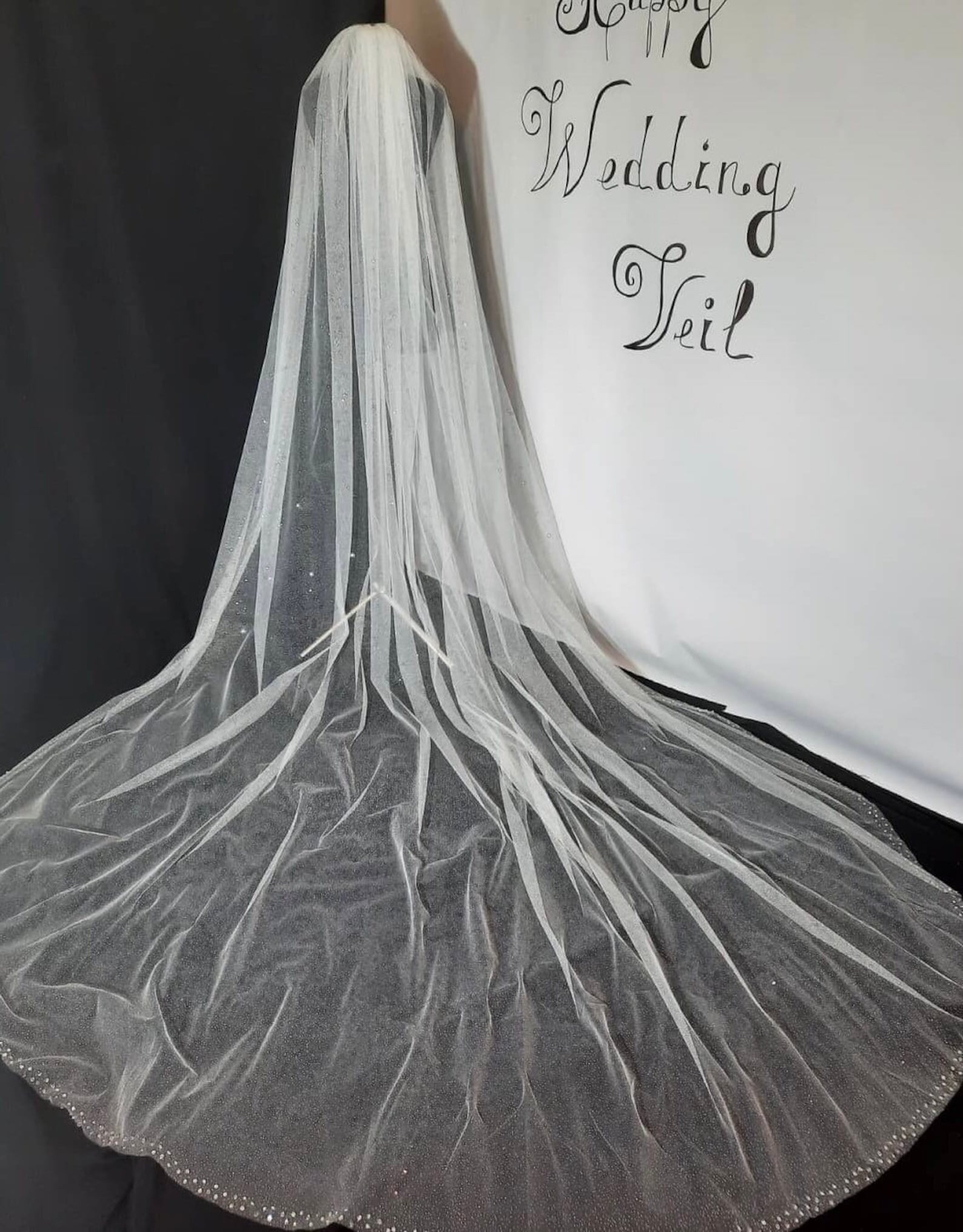 Glitter Veil Cathedral Wedding Veil Sparkly Veil Wedding Cathedral Veil ...