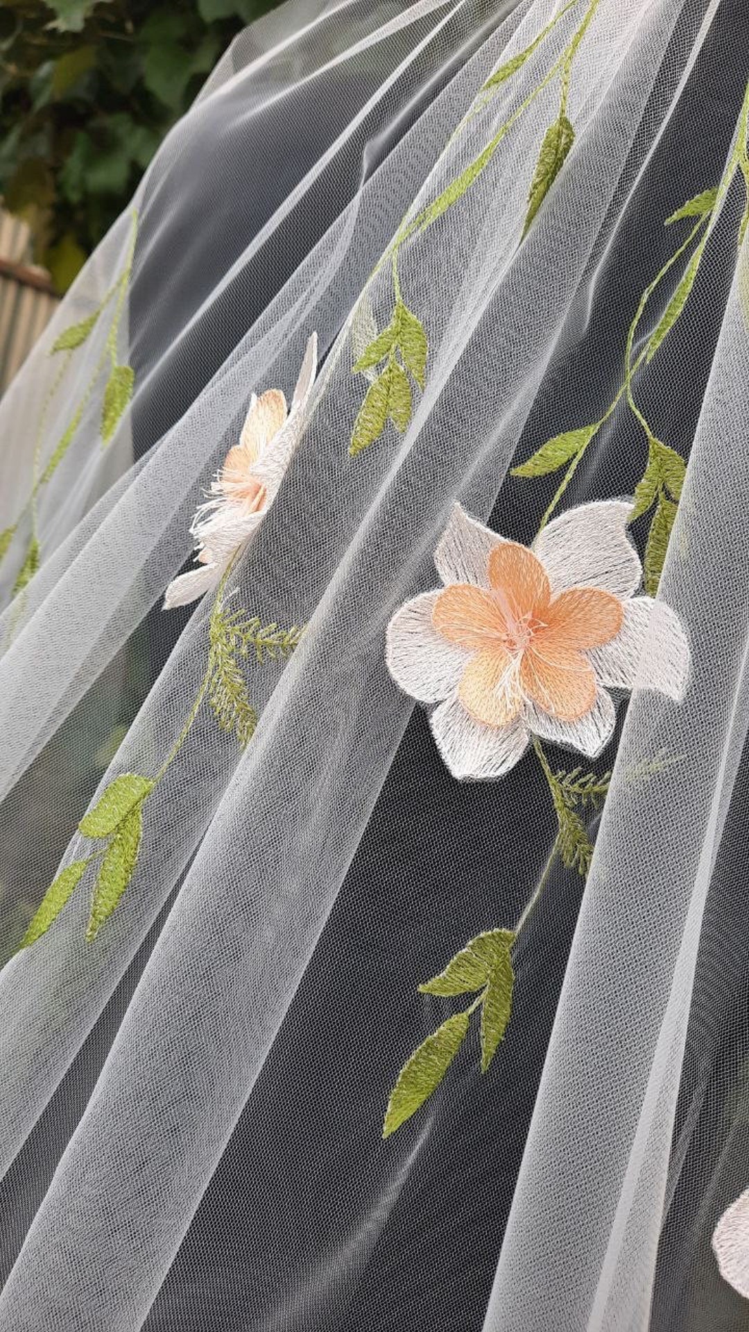 Flower Veil Wedding Veil Bridal Veil Veil 3d Flowers Veil Bride Veil ...