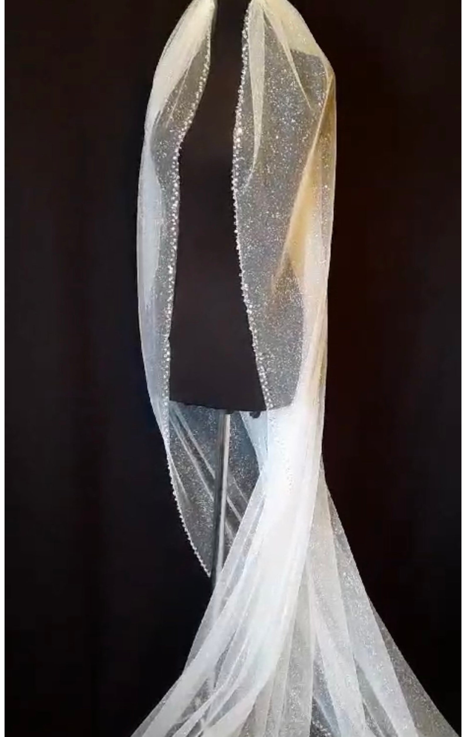 Glitter Veil Cathedral Wedding Veil Sparkly Veil Wedding Cathedral Veil ...