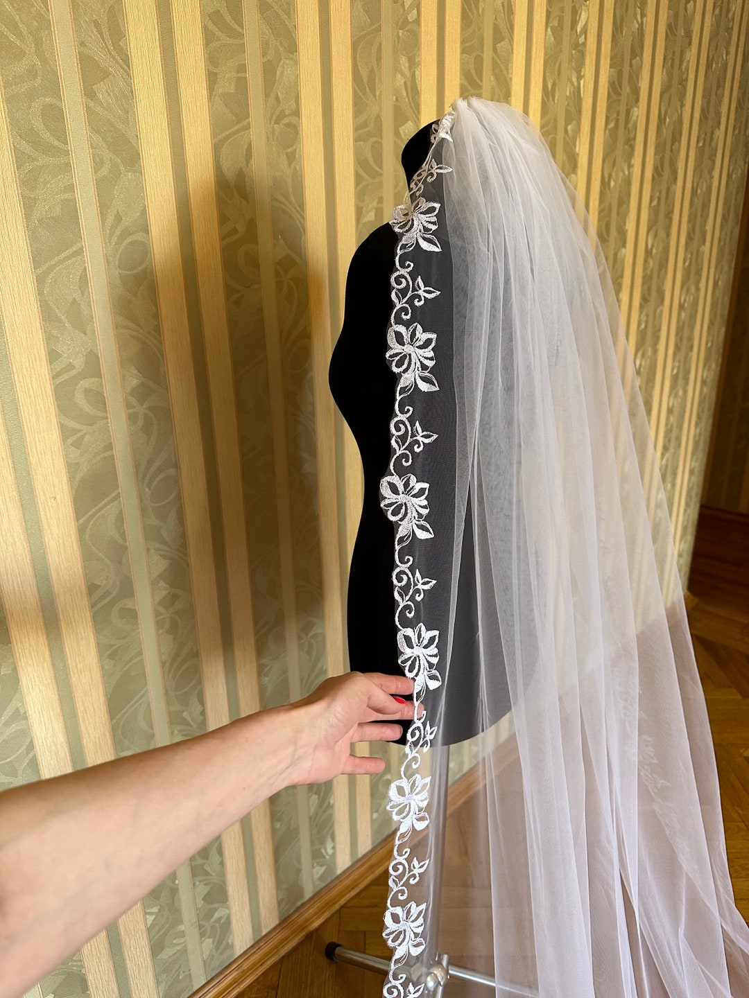 Wedding Veil Flower Veil Pattern Veil Lace Bridal Veil Lace Veil ...